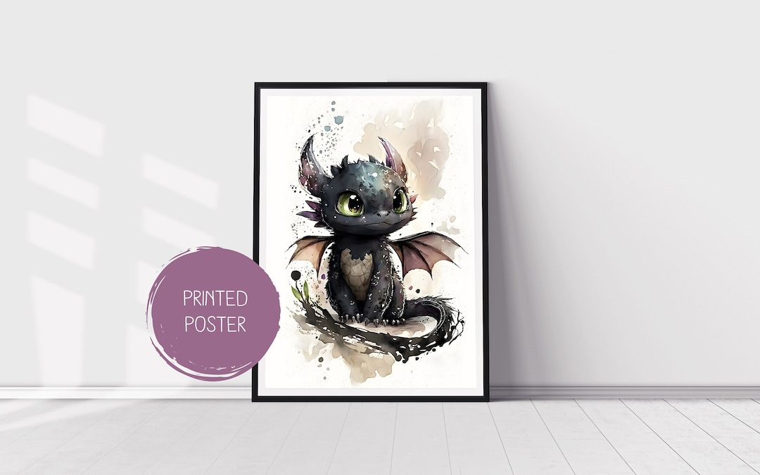 Toothless How to Train Your Dragon Print Poster Kids Party Nursery ...
