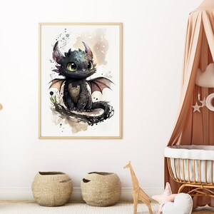 Toothless How to Train Your Dragon Print Poster Kids Party Nursery ...