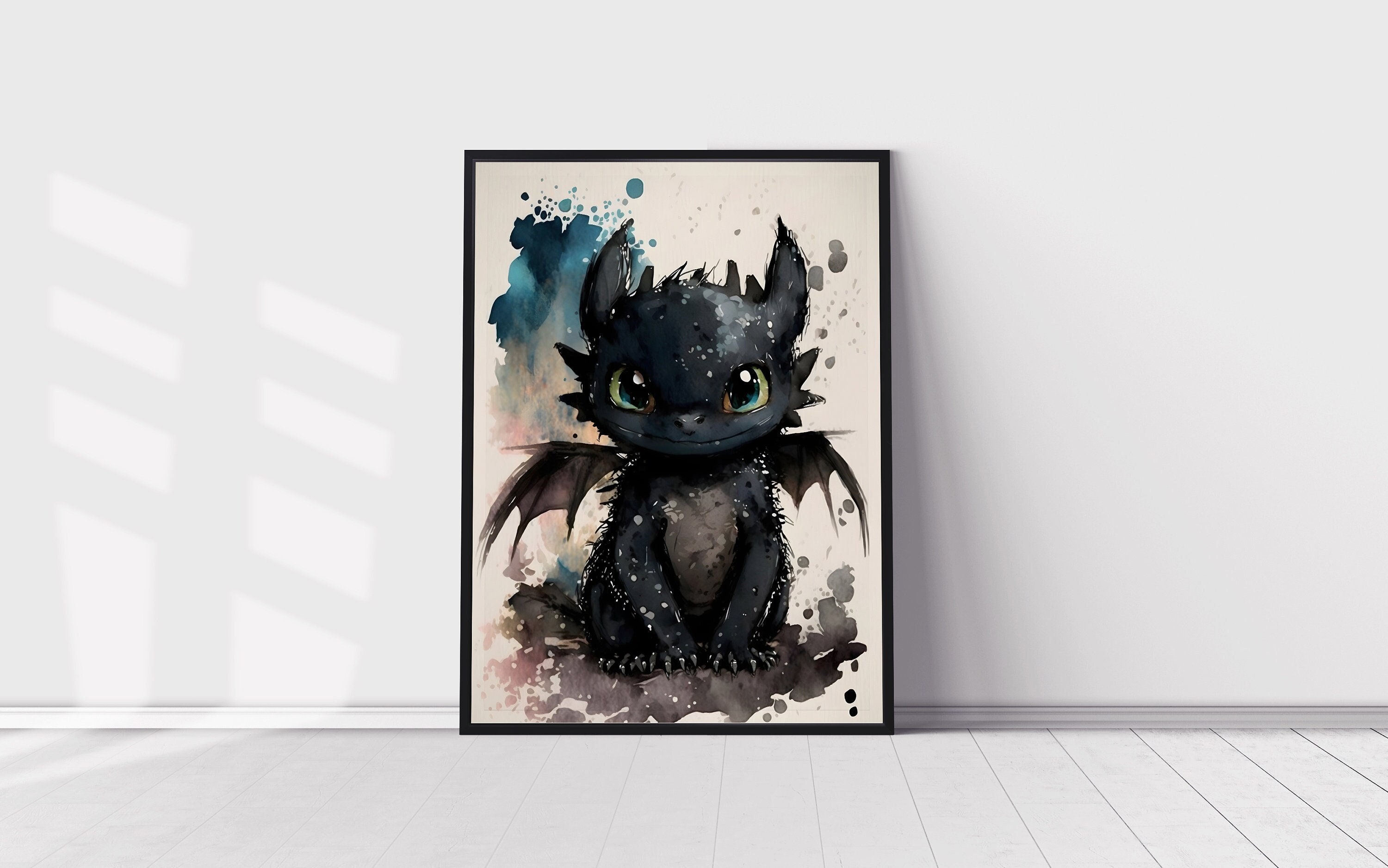 Toothless How to Train Your Dragon Art Poster Download for - Etsy