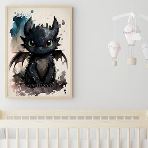 Toothless How to Train Your Dragon Art Poster Download for Kids Party ...
