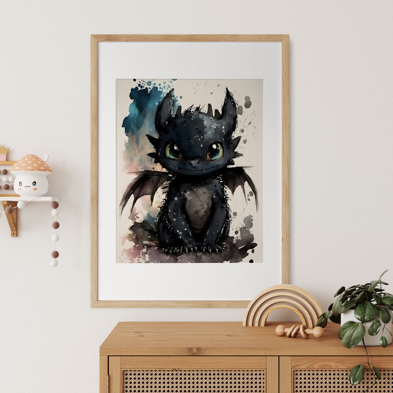 Toothless How to Train Your Dragon Art Poster Download for - Etsy