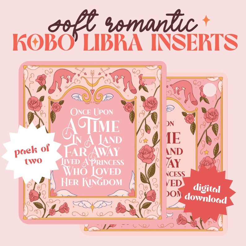 Romantic Foxes Kobo Libra Colour Insert 2 Pack | Digital Download ...