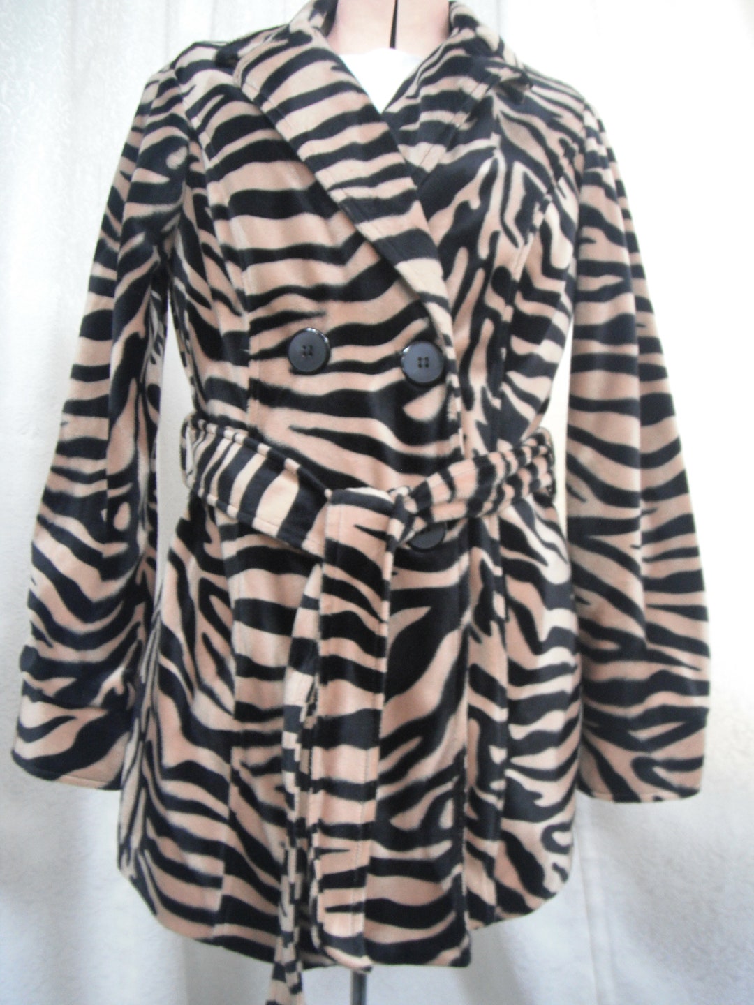 TIGER STRIPE/ANIMAL Print Jacket-ladies Large - Etsy
