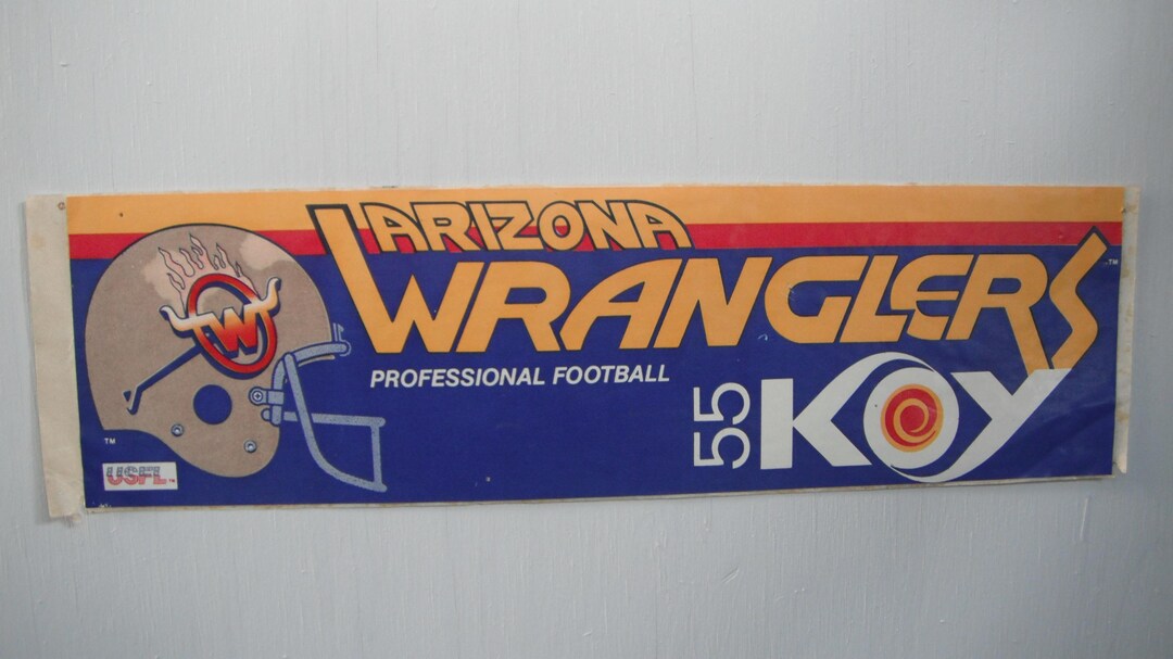 Vintage Arizona Wranglers Bumper Sticker Sports Banner Ephemera - Etsy