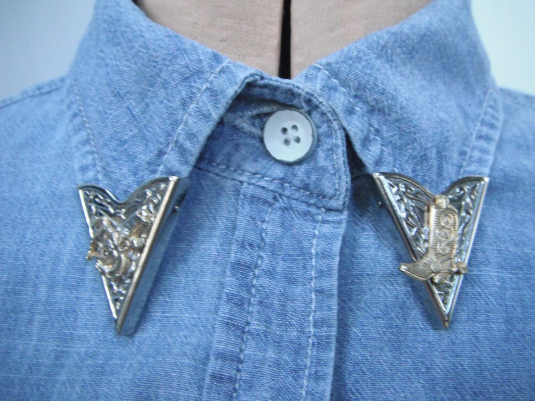 Cowboy Core Western Collar Tips Gold & Silver - Etsy