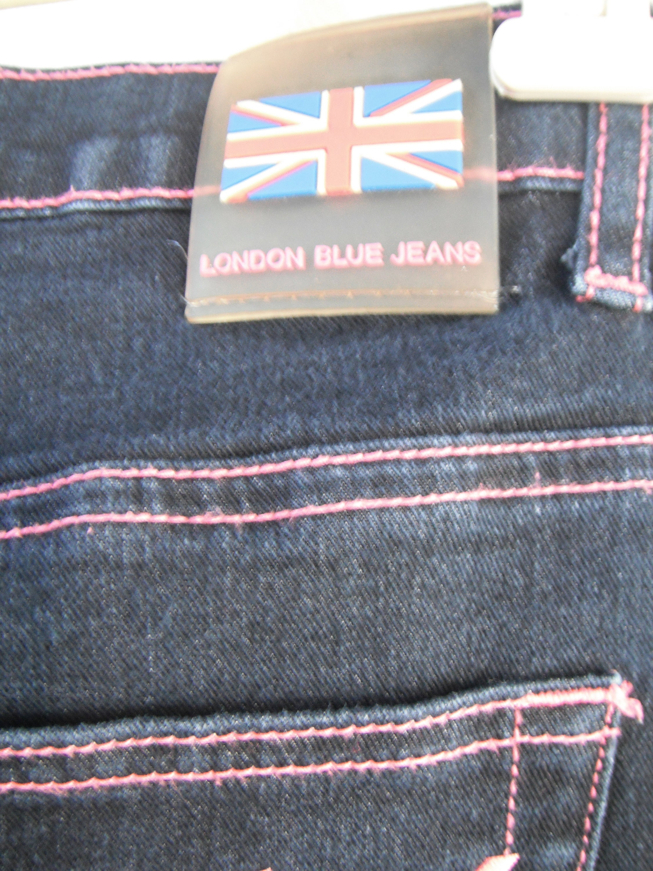 Attitude Embroidered Jean With Hot Pink Stitching-sz-9/10 - Etsy