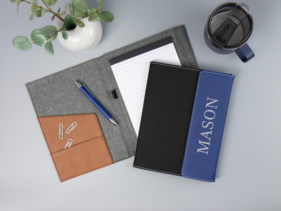 Personalized Padfolio, Refillable Notebook, Small Portfolio ...