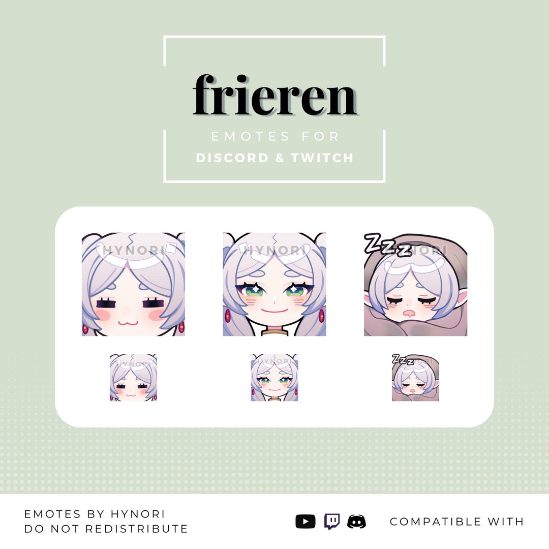 Frieren Emote Pack Frieren Beyond Journey's End Twitch/discord/youtube ...