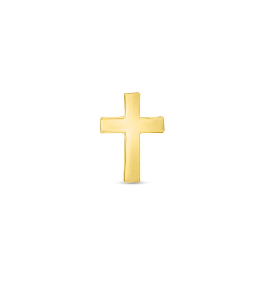 14k Solid Gold Cross Stud: Tragus, Helix, Conch Piercing - Etsy
