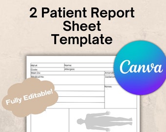 Nursing Report Template Digital Nursing Report Patient - Etsy Canada