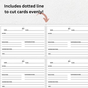 Printable Blank Drug Flashcards Nursing and Pharmacology Great for ...