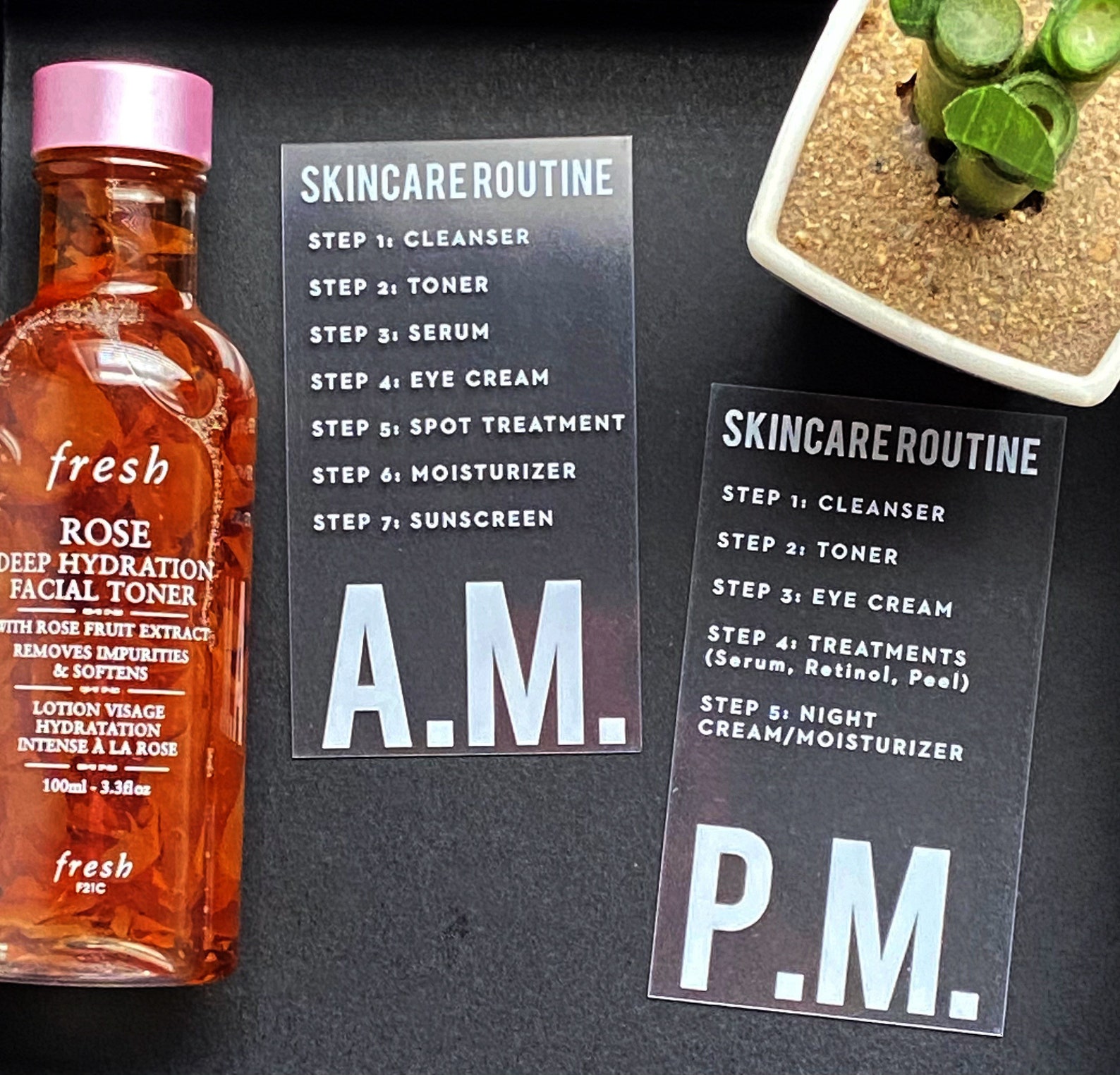 AM & PM Skincare Routine Cards | Etsy