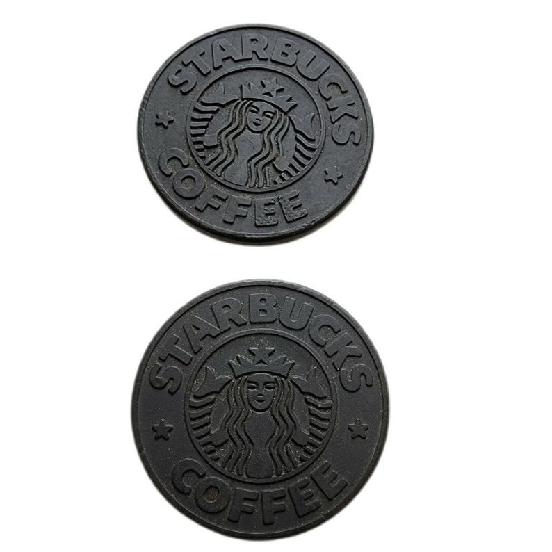 1988 Starbucks Coffee Siren Logo Black Rubber Coaster UMBRA Canada 2 - Etsy