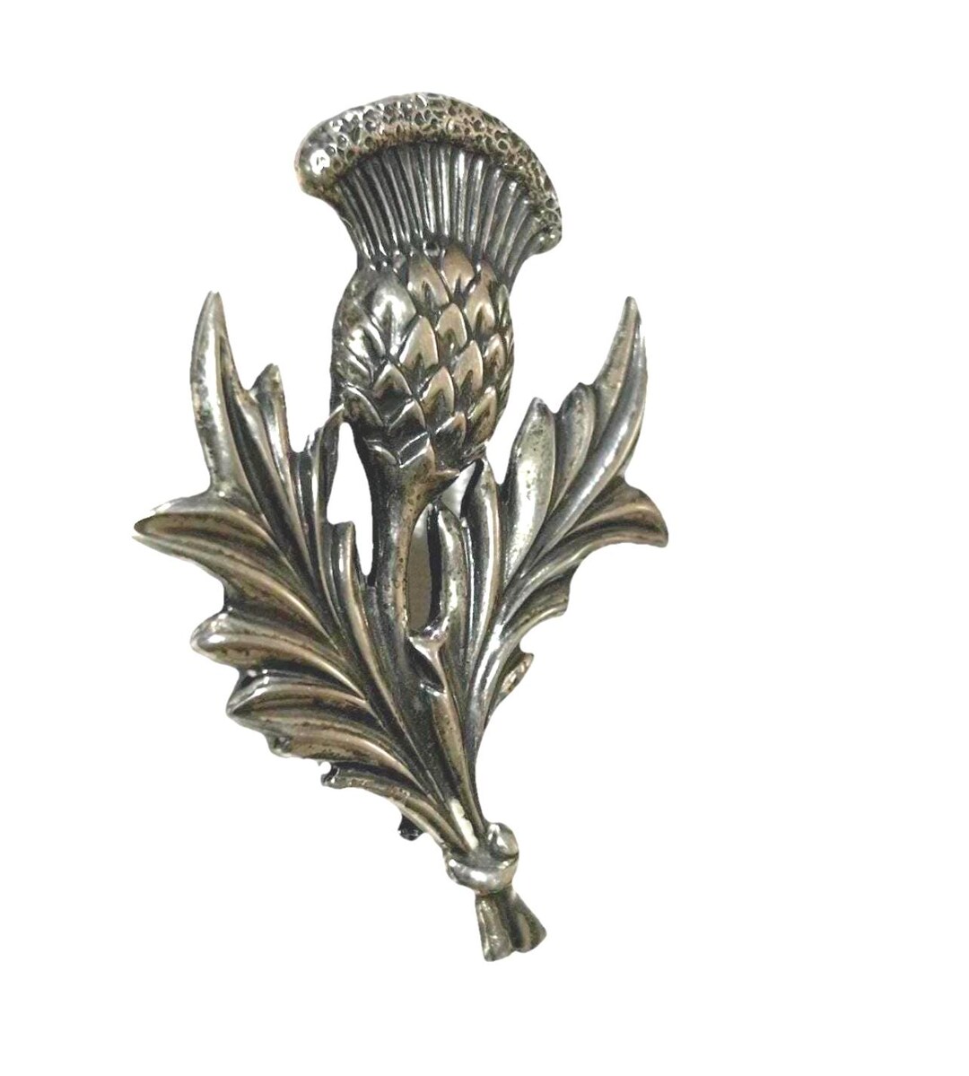Vintage Dan Craft Sterling Silver Thistle Brooch 2.75” Scottish Floral ...