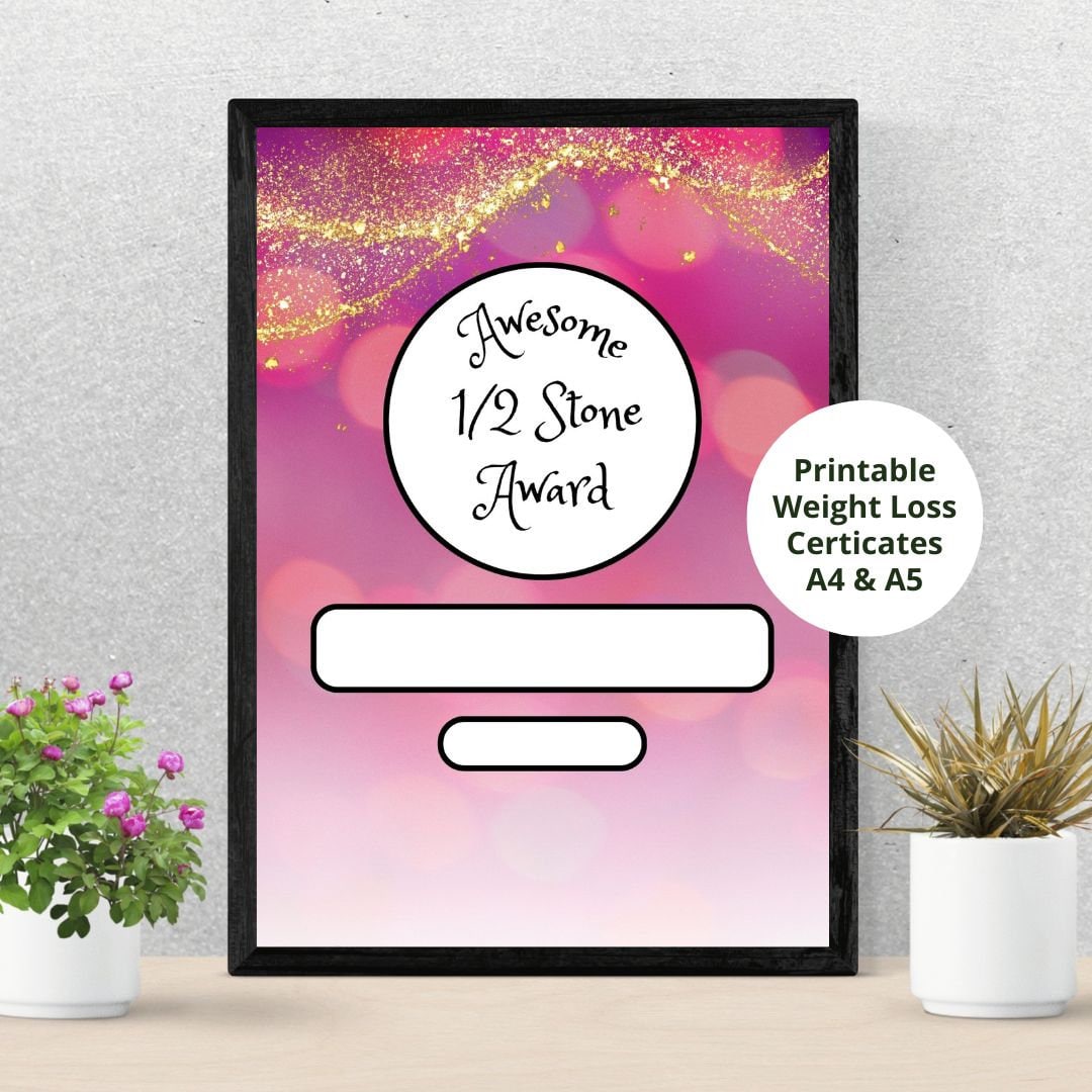 Weight Loss Certificates Print at Home, Weightloss Achievements ...