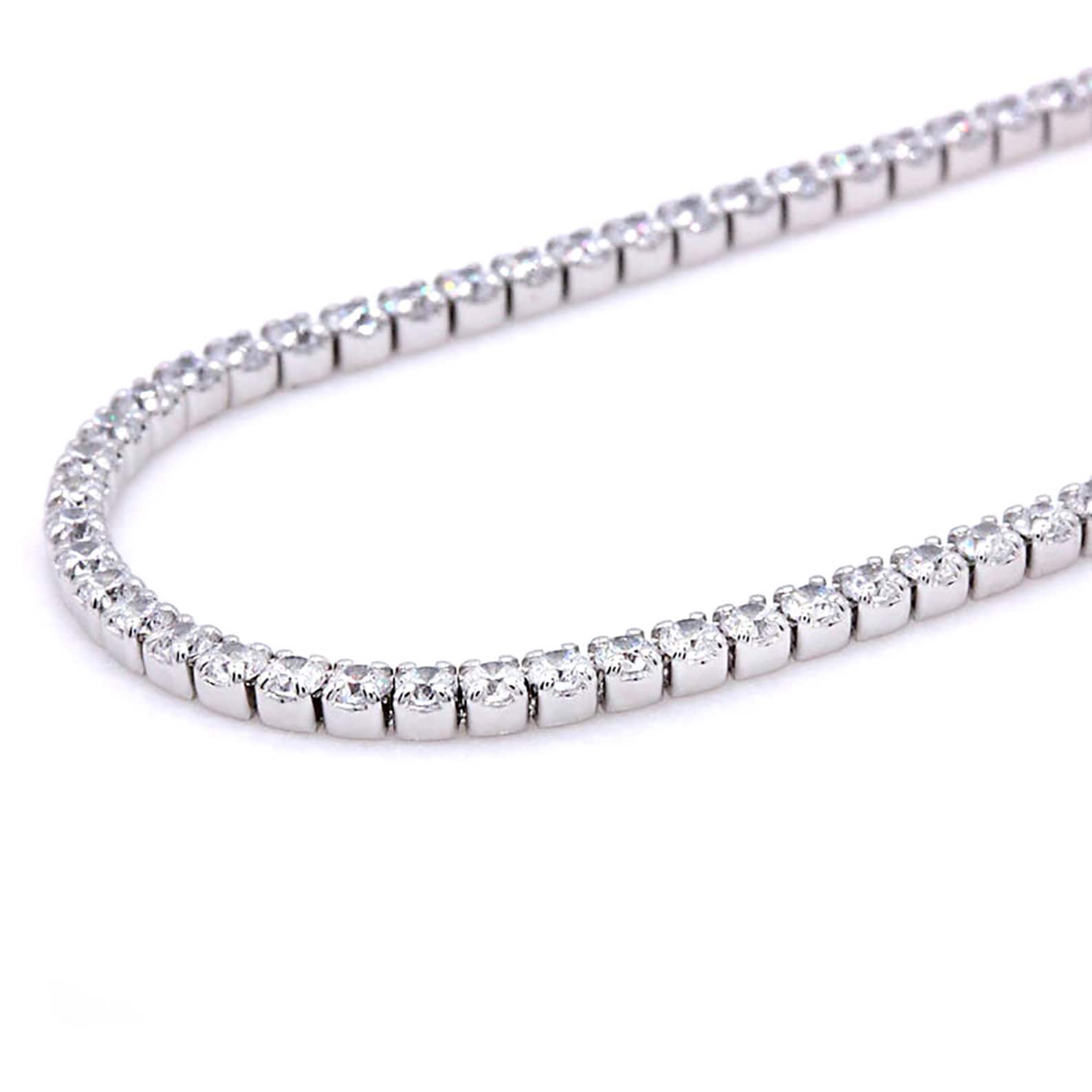 Sterling Silver 925 Tennis Necklace2mm Tennis Chokerthin - Etsy