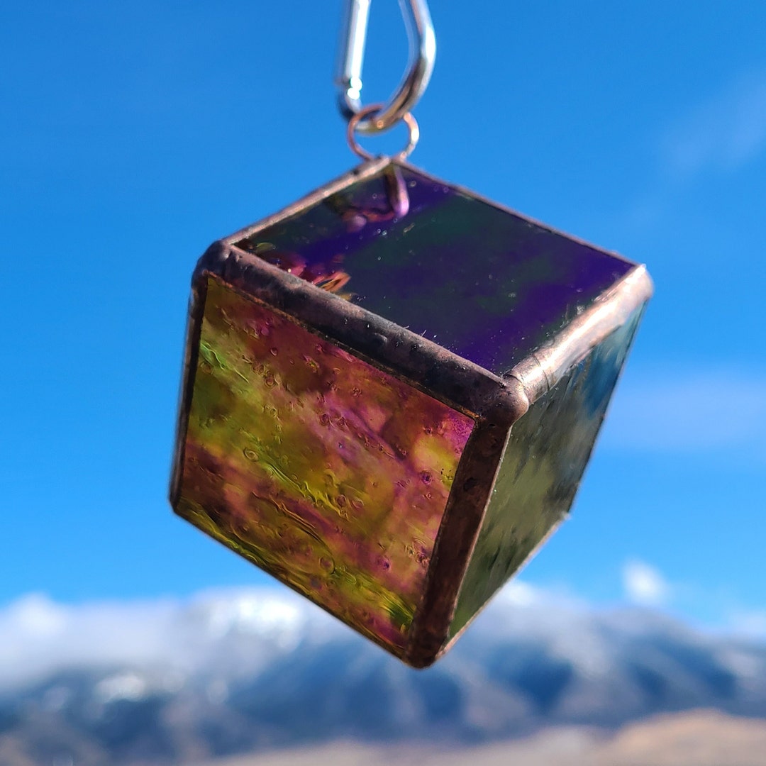 Geometric Stained Glass Cube - Etsy