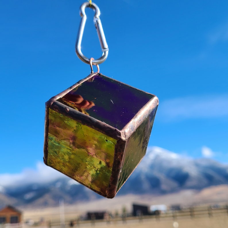 Geometric Stained Glass Cube - Etsy
