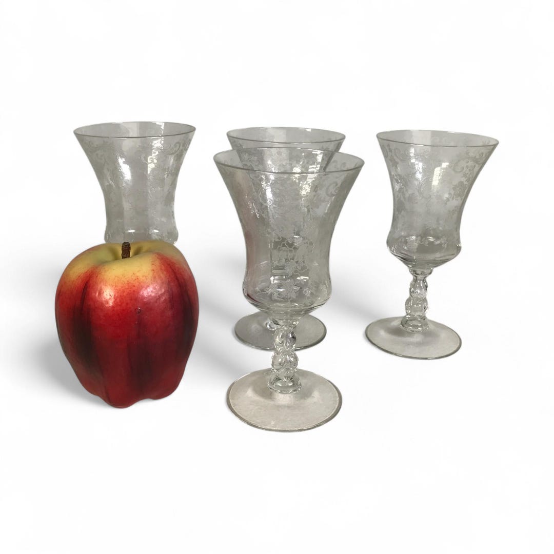 Set of 5 Cambridge Glass Chantilly Crystal Juice Goblets - Etsy