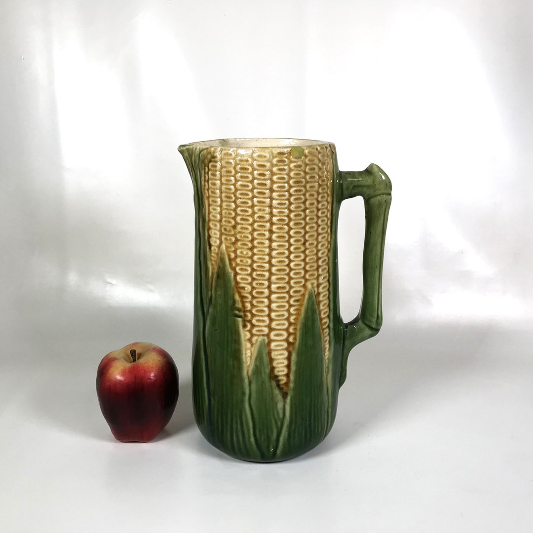 Large Antique Corn Motif Water Pitcher - Etsy