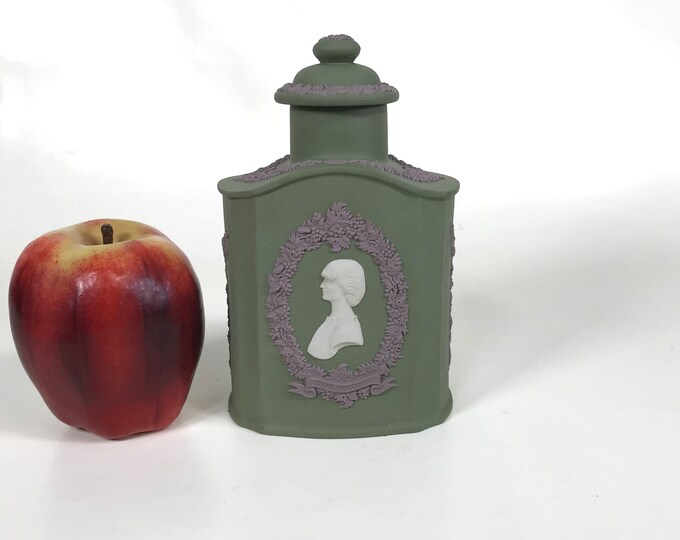 Wedgwood Jasperware Royal Wedding Tricolor Green Lilac Tea Caddy - Etsy