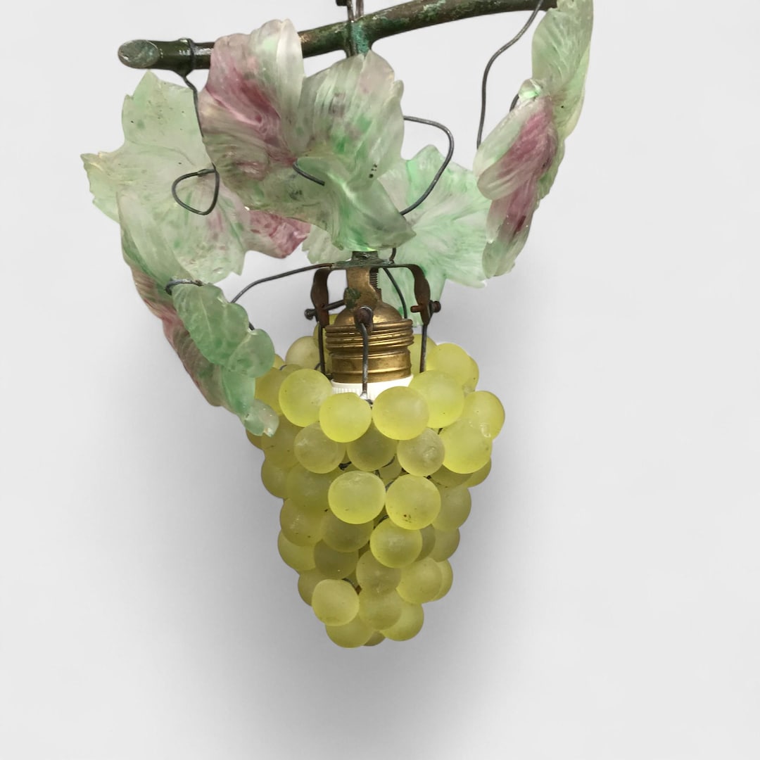 Vintage Murano Glass Grape Cluster Light Pendent - Etsy