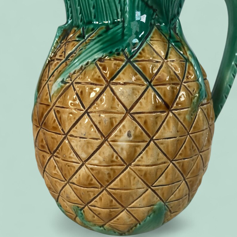 Antique Majolica Pineapple Pitcher - Etsy