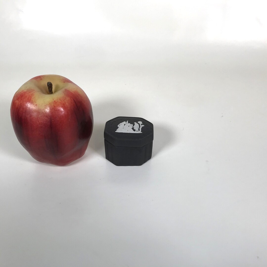 Wedgwood Black Basalt Pill Box - Etsy