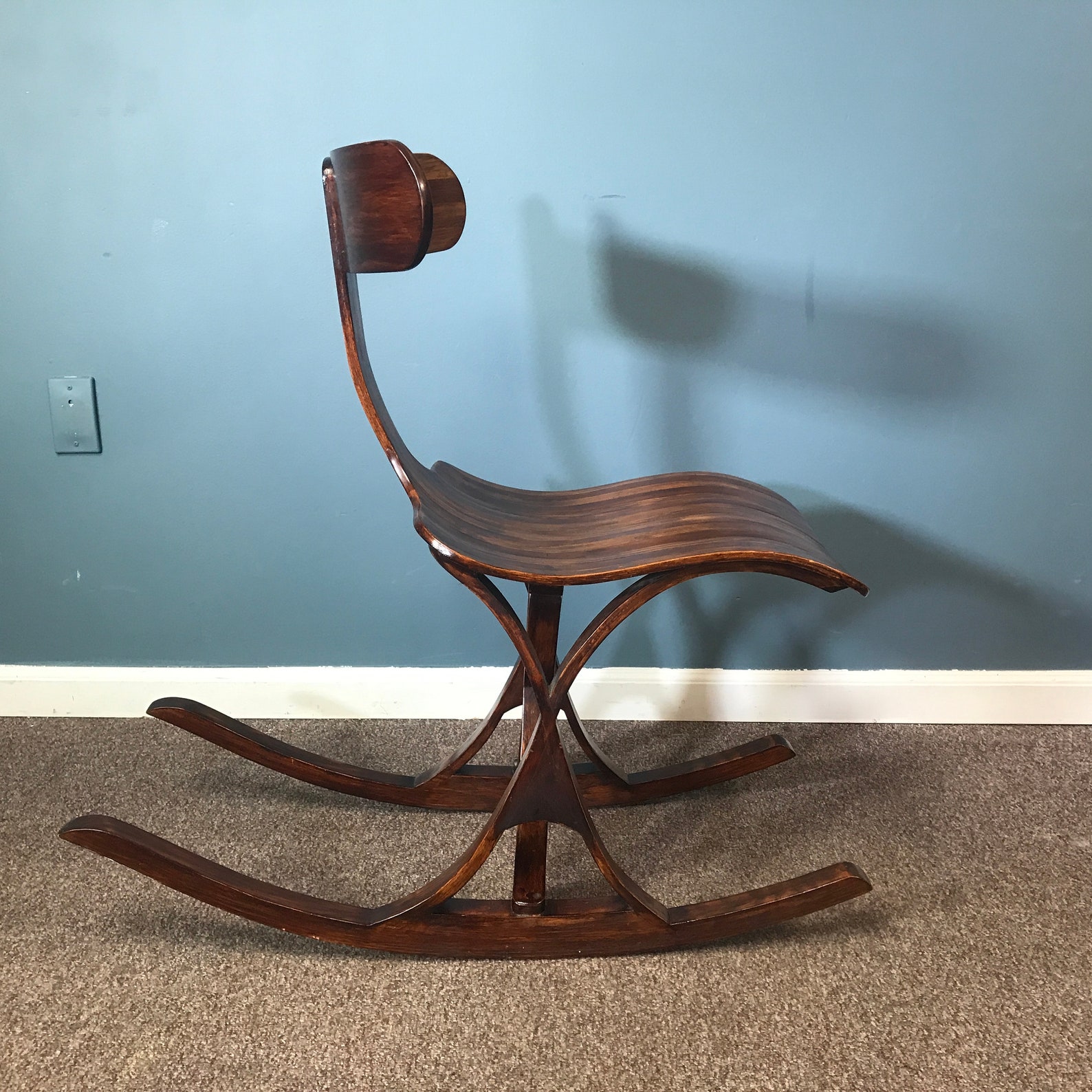 Mid Century Modern Rosewood Bentwood Rocking Chair - Etsy