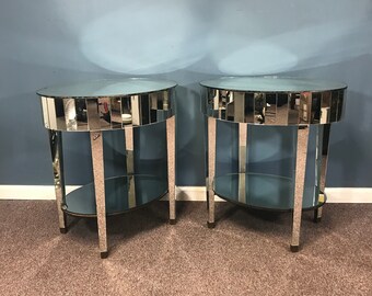 Mirrored End Tables - Etsy