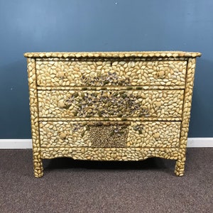 Antique 3 Drawer Nautical Themed Seashell Mosaic Decorated Dresser - Etsy