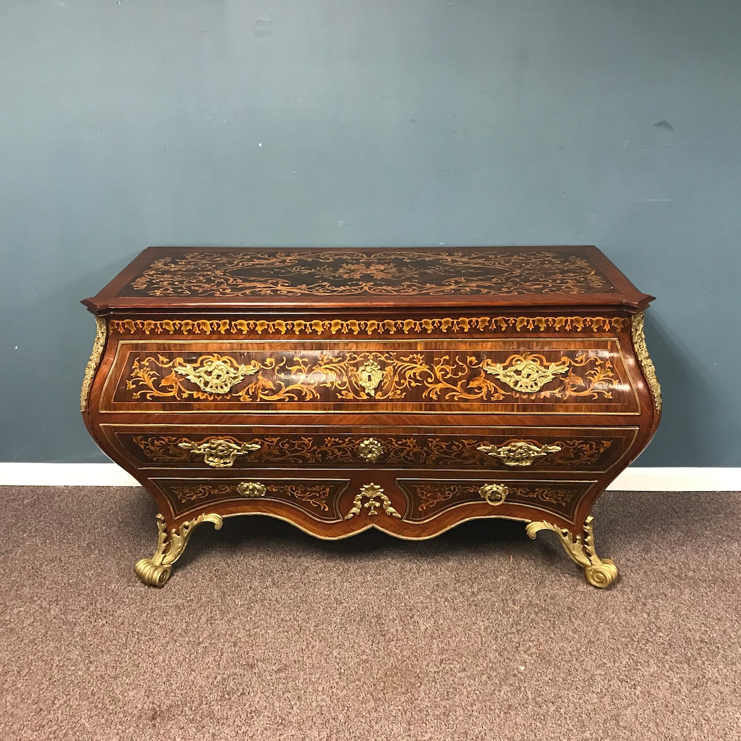 Impressive Marquetry 2 Drawer Over 2 Drawer Bombay Chest - Etsy