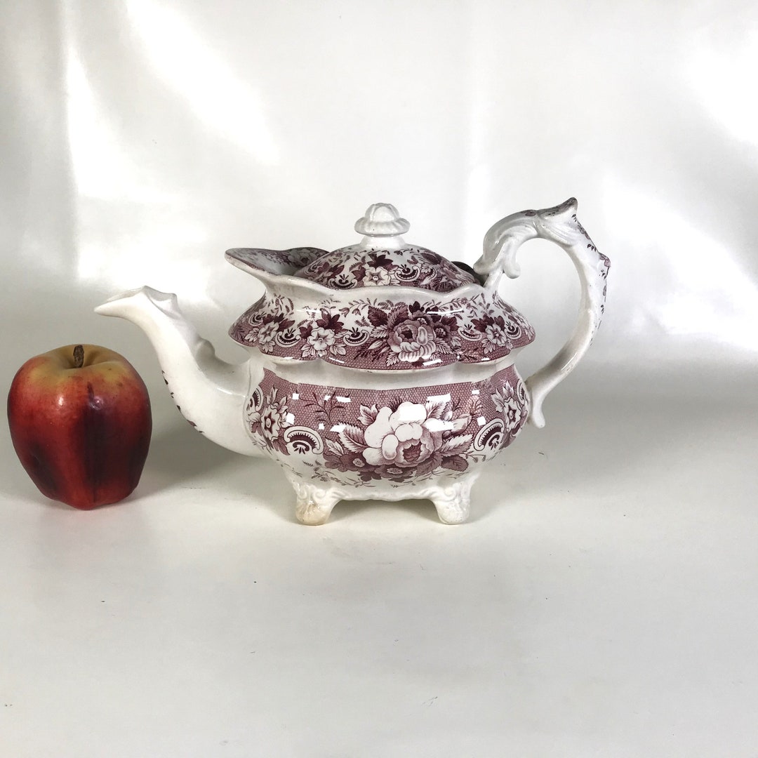 1830's English Staffordshire Purple Transferware Teapot - Etsy