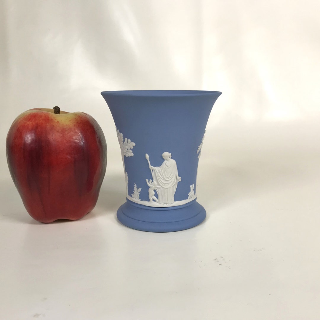 Vintage Wedgwood Pale Blue Jasperware Vase - Etsy