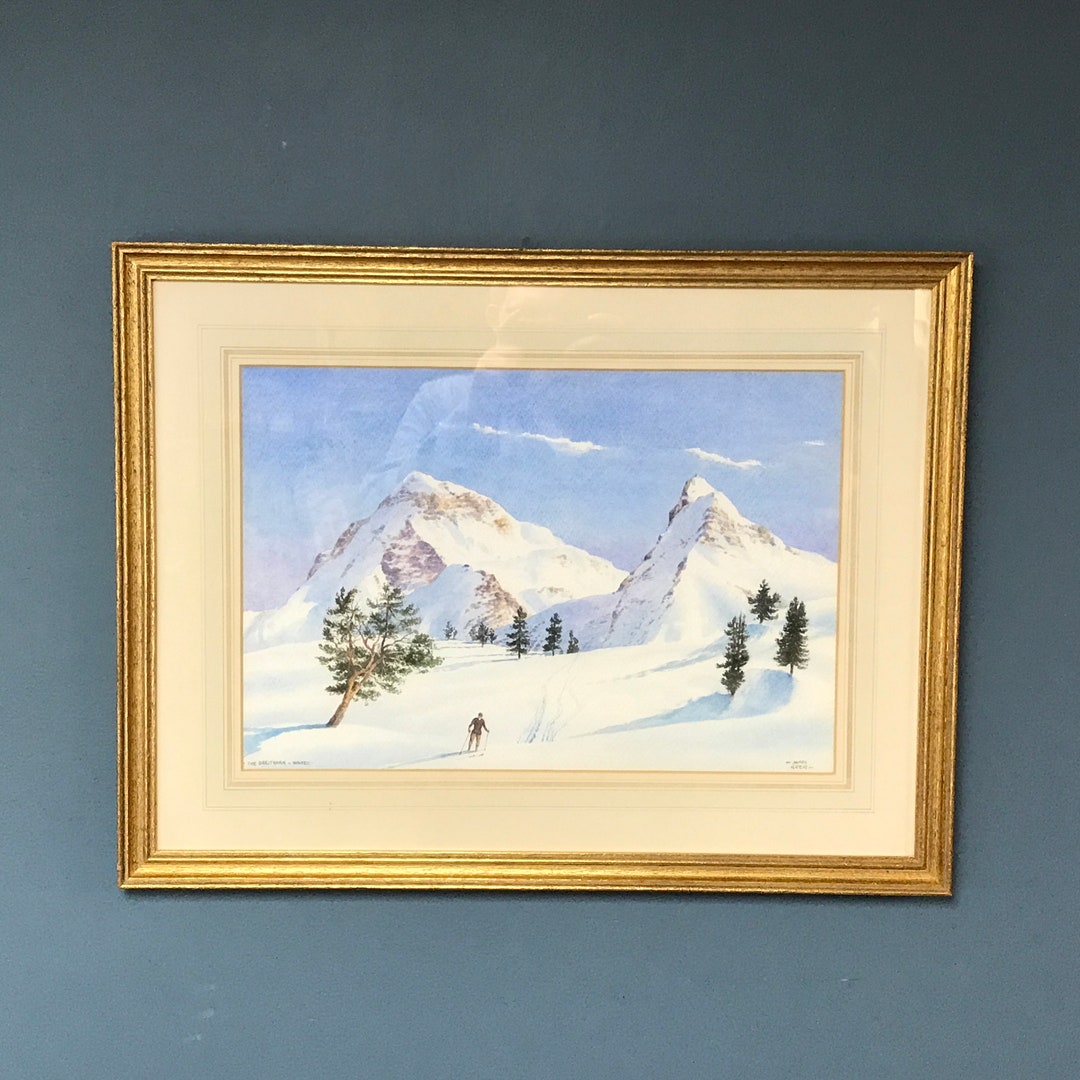 James Greig Ski Scene Watercolor "the Breithorn-winter" - Etsy