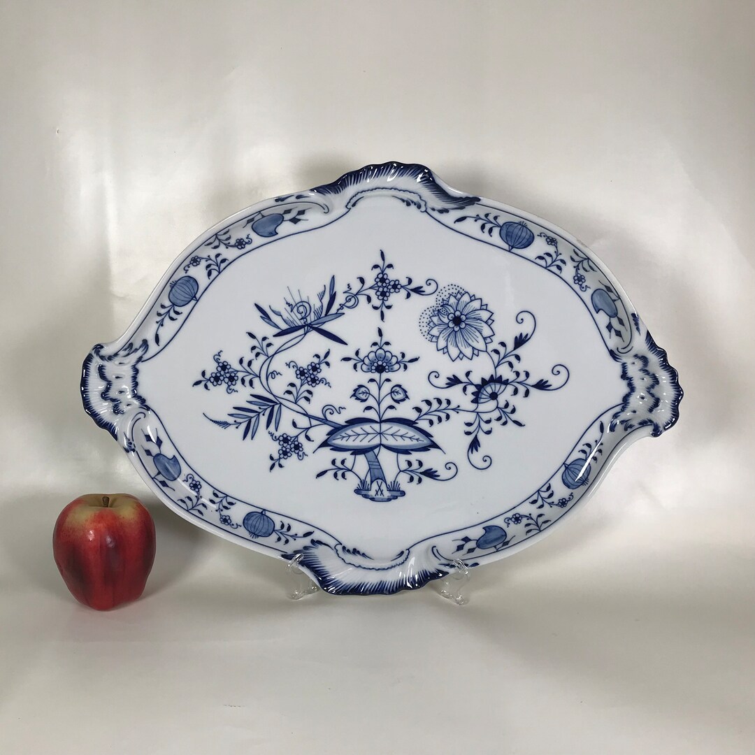 Rare Meissen Cross Sward Mark Rococo Porcelain Blue Onion Platter - Etsy