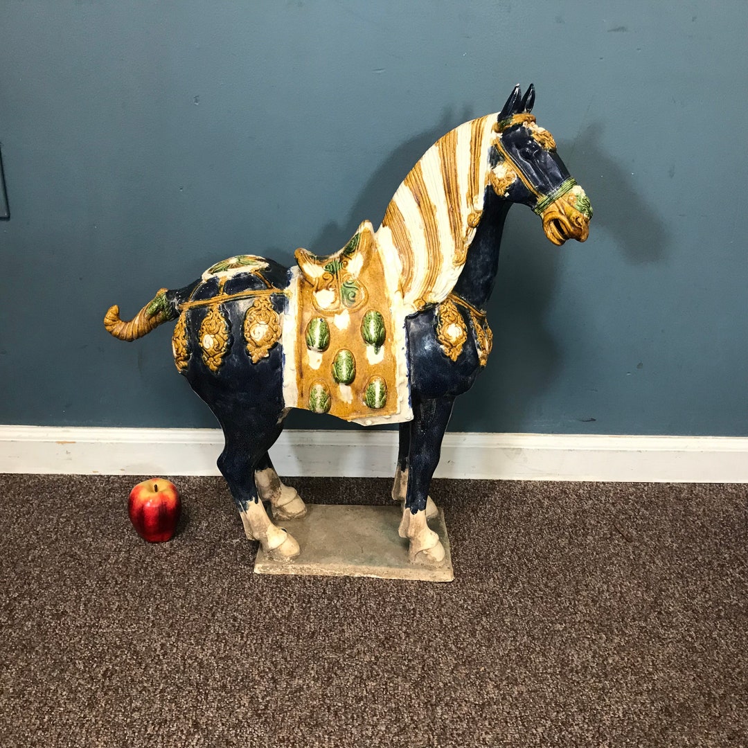 26" Tall Vintage Chinese Sancai Glaze Tang Horse - Etsy
