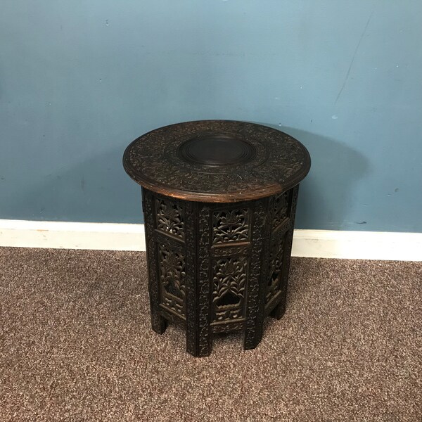 Carved Indian Side Table - Etsy