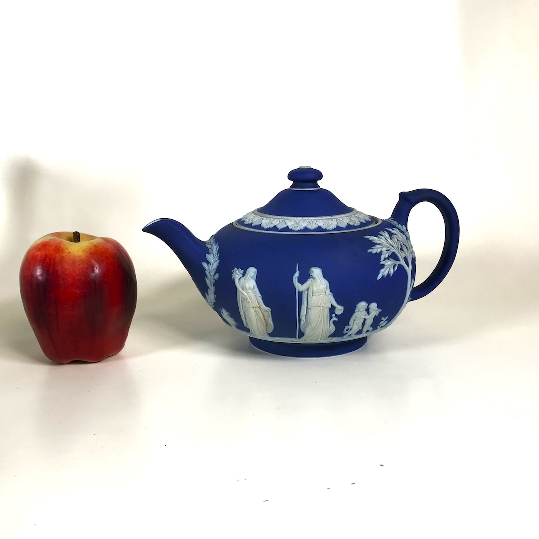 Ca. 1924 Wedgwood Blue Dipped Jasperware Teapot - Etsy