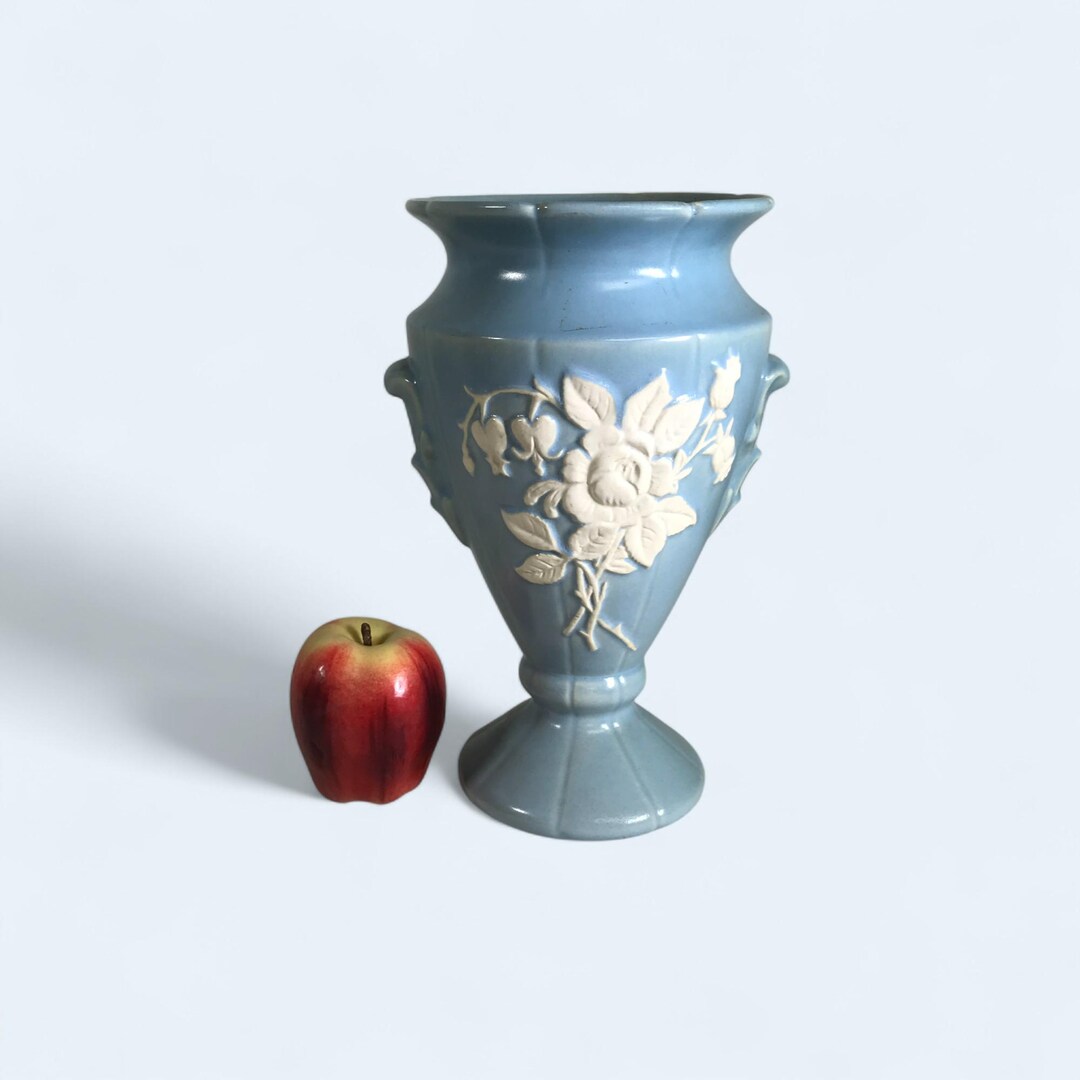 Circa 1930s Vintage Weller Pottery Pale Blue Art Deco Cameo Vase - Etsy