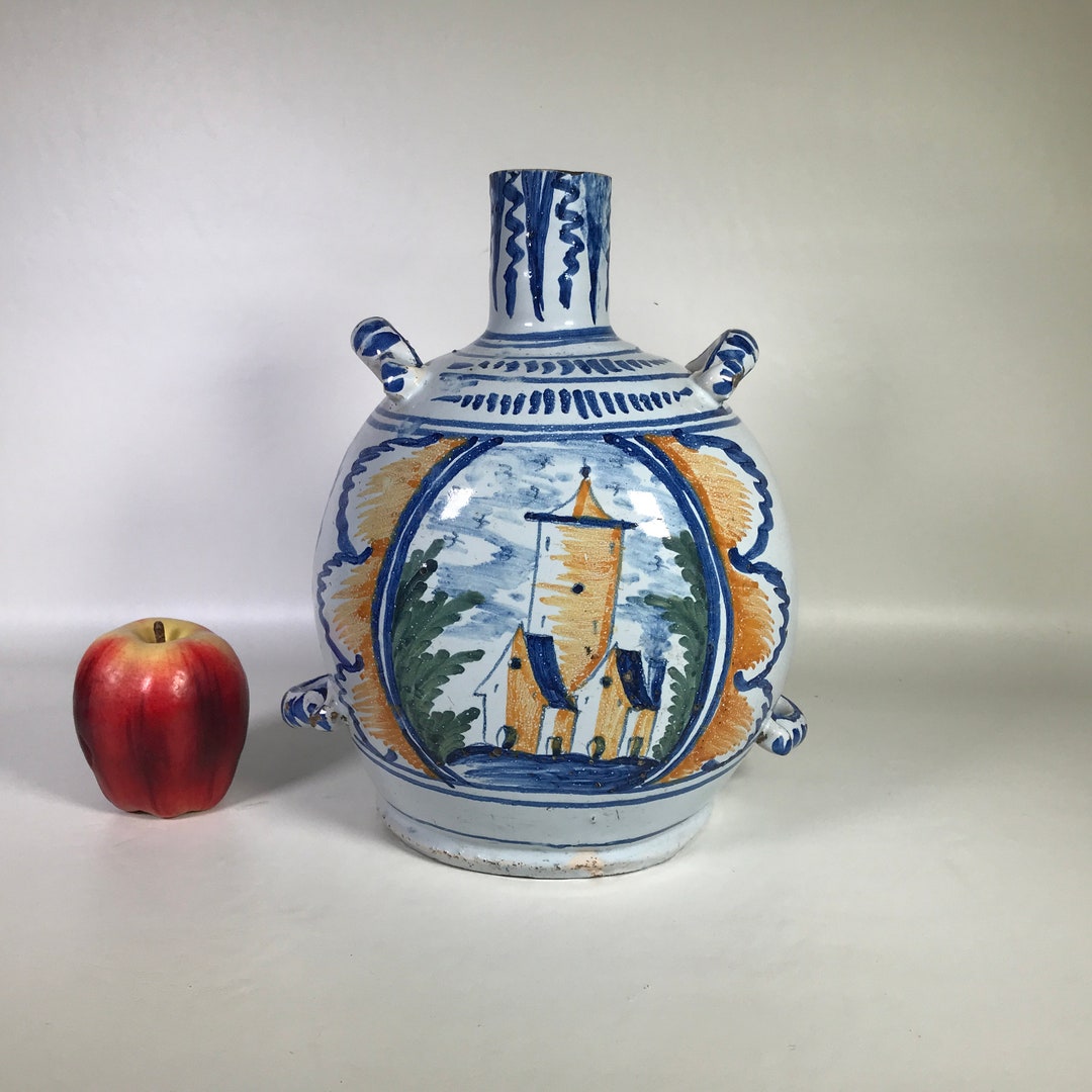 18th C. Faience Pottery Pilgrim Flask - Etsy