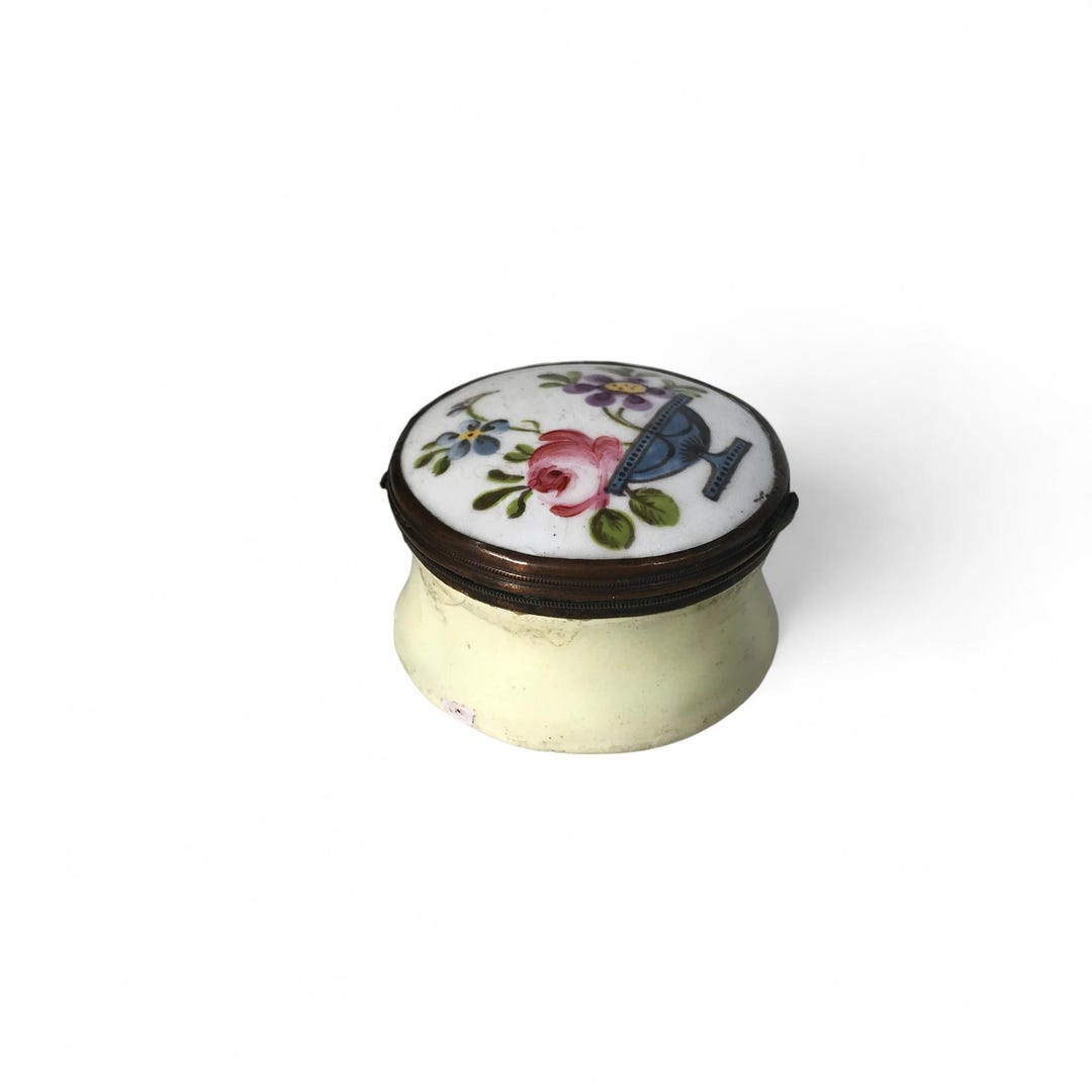 18-19th C. Battersea Enamel Box With Flower Urn - Etsy