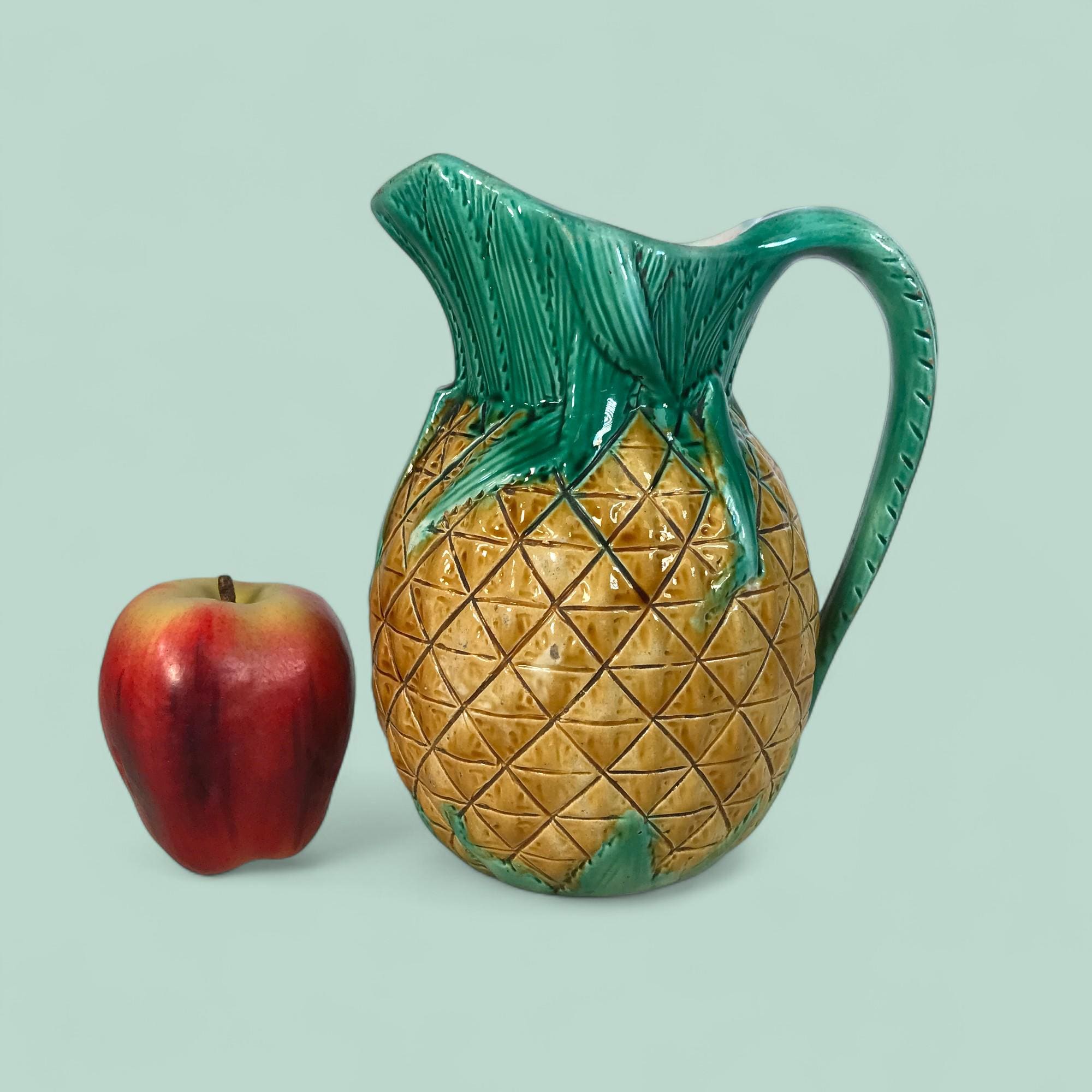 Antique Majolica Pineapple Pitcher - Etsy