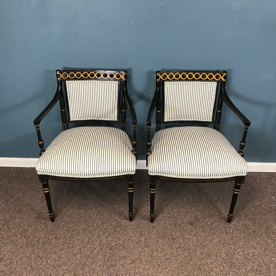 Pair of Vintage Regency Style Armchairs - Etsy