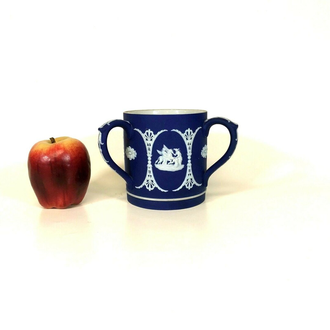 Large Antique Dark Blue Wedgwood Jasperware Tyg Cup Mug - Etsy