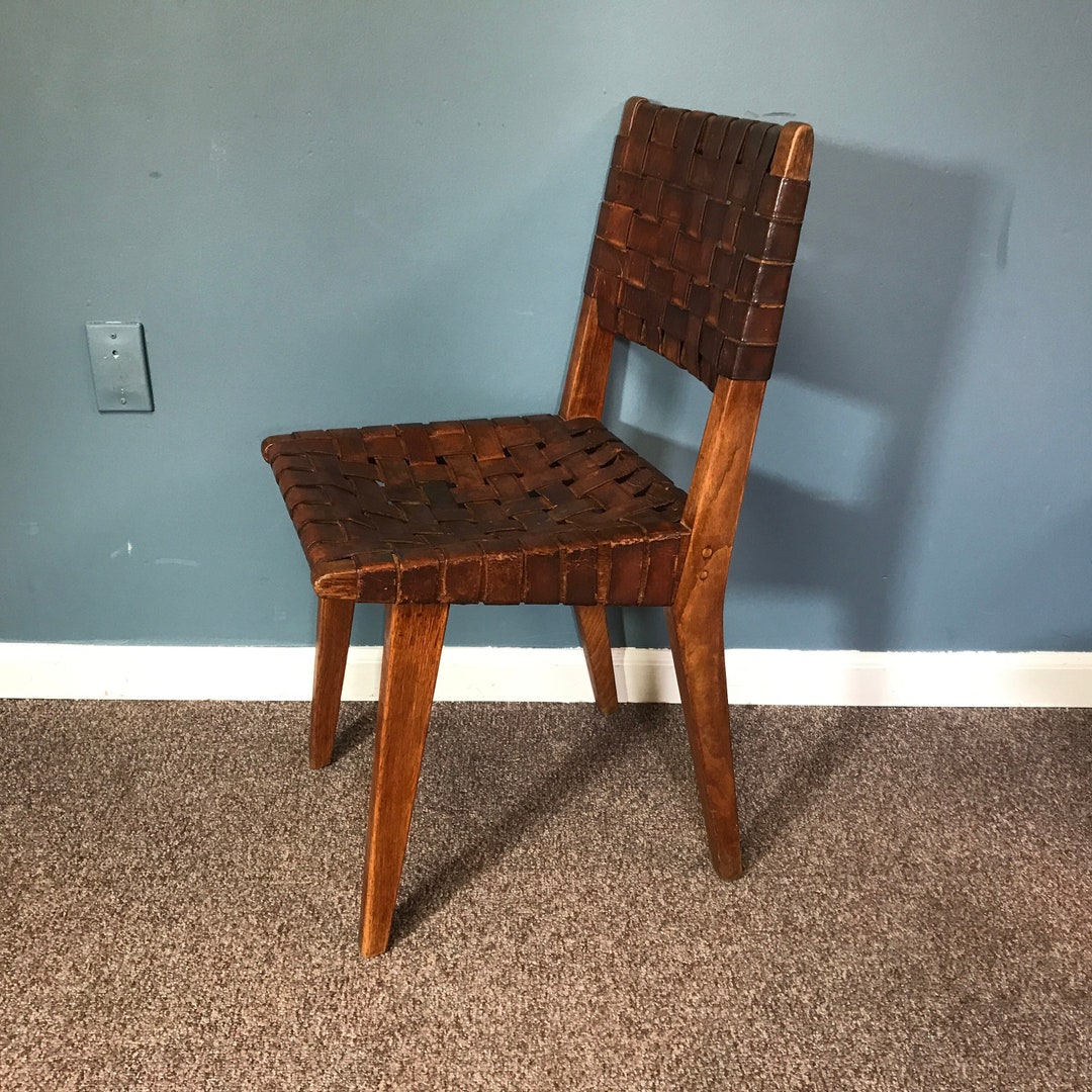 1940s Jens Risom for Knoll Side Chair in Original Webbed Leather - Etsy