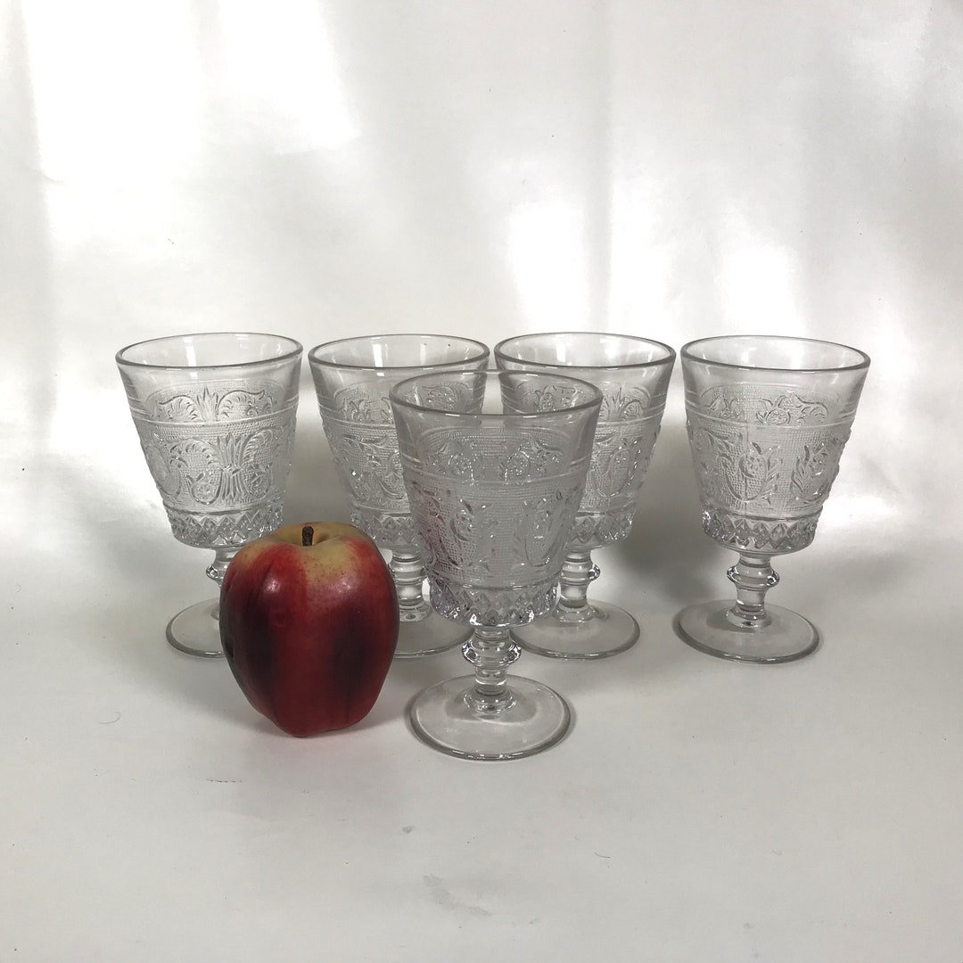 Set of 5 Duncan and Miller Sandwich Pattern Water Goblets - Etsy