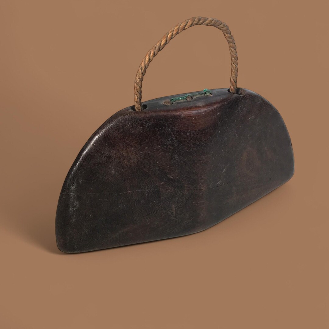 Antique Carved Wooden Cow Bell / Windchime - Etsy