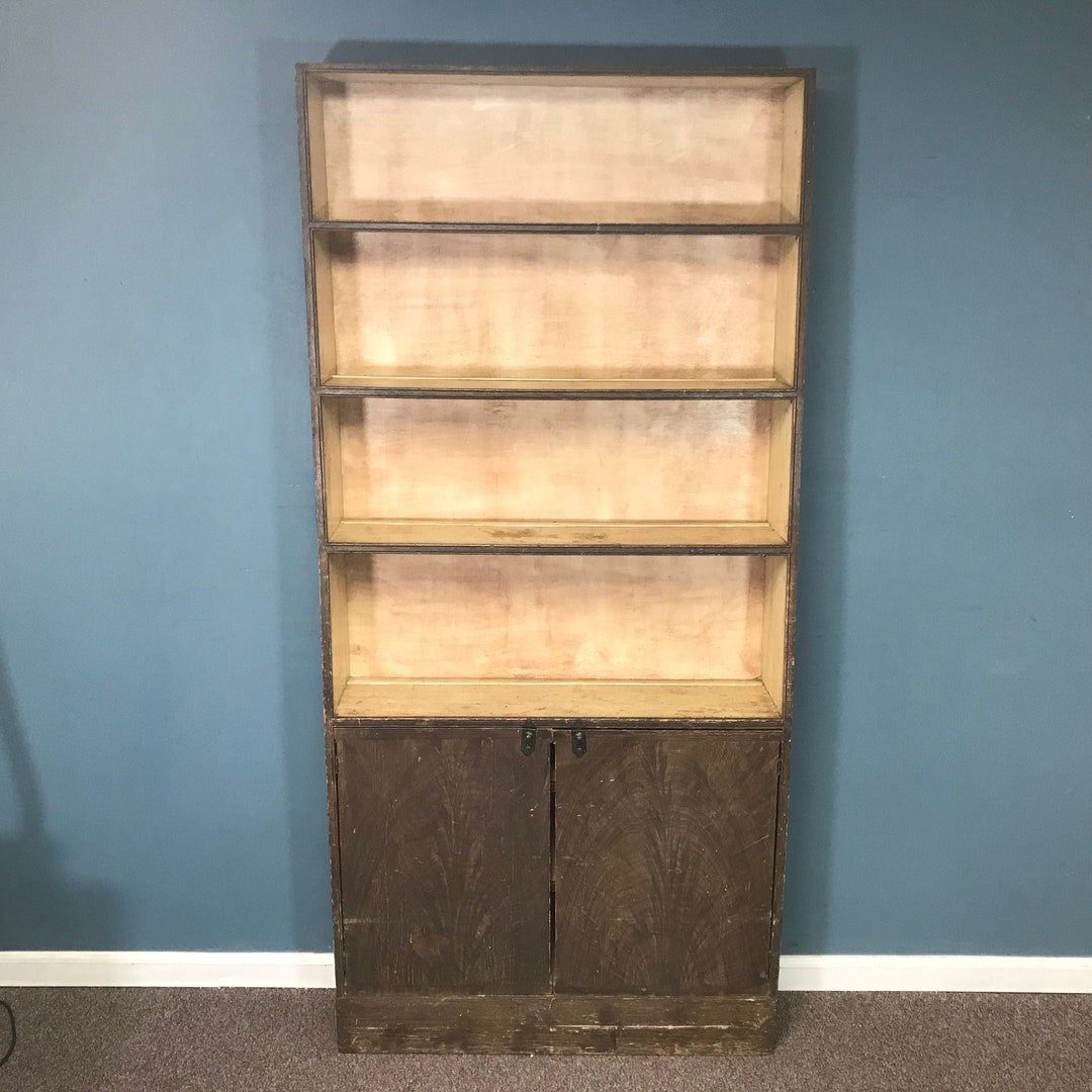 Rare 19th Century Grain Painted Country Bookshelf Cabinet - Etsy