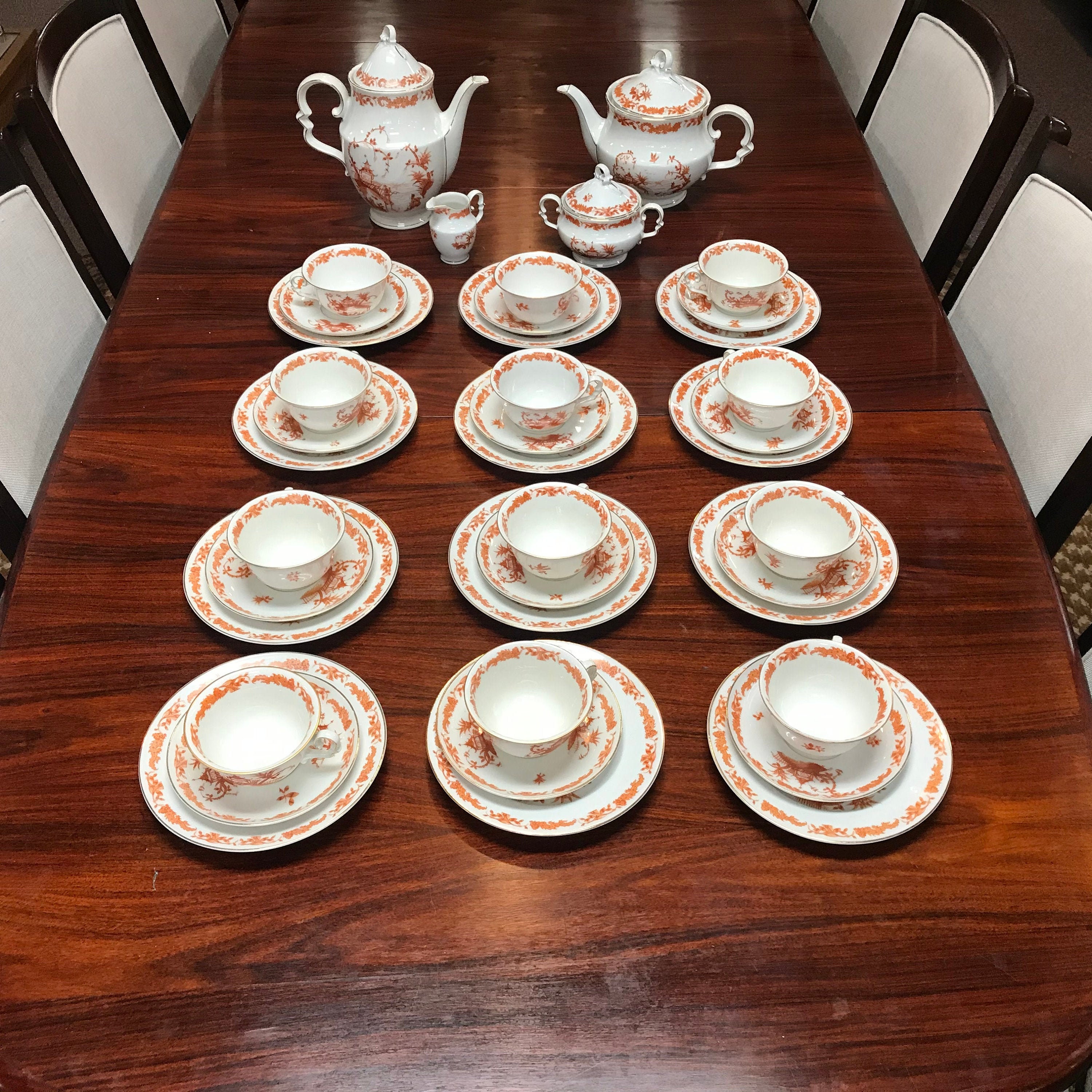 40 Piece Service for 12 KPM Porcelain Tea Coffee Set W/ | Etsy